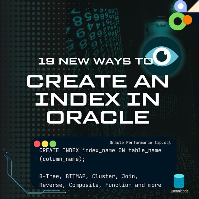 19 New Ways To Create An Index In Oracle Ennicode